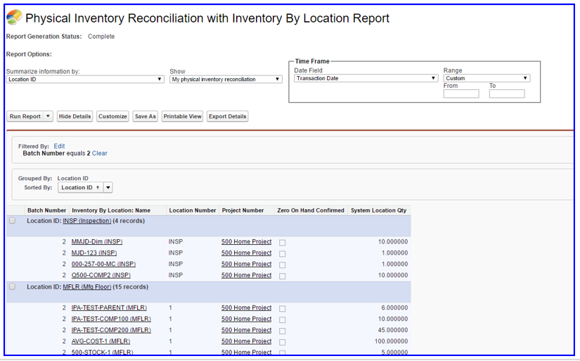 Inventory Reconciliation Review and Processing