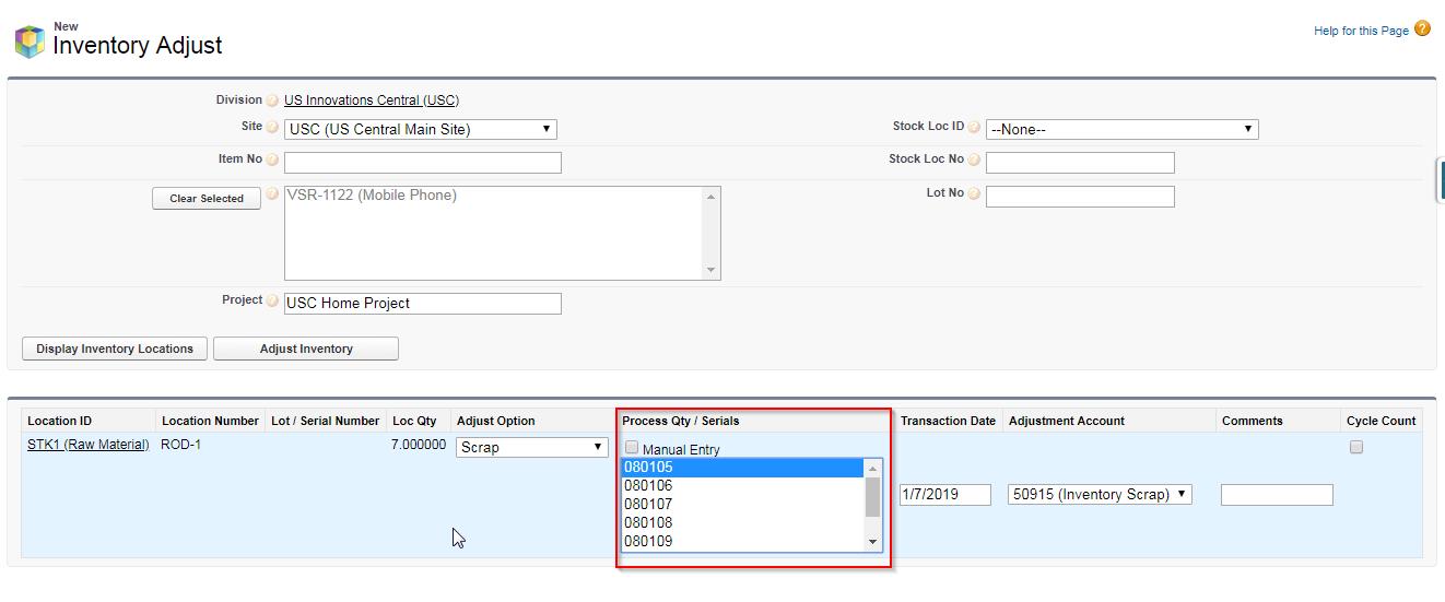 Using and Processing Serialized Items